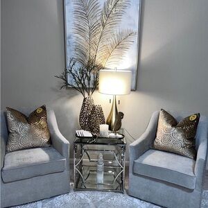 Callisto Home | Accents | Callisto Home Embroidered Gold Floral ...